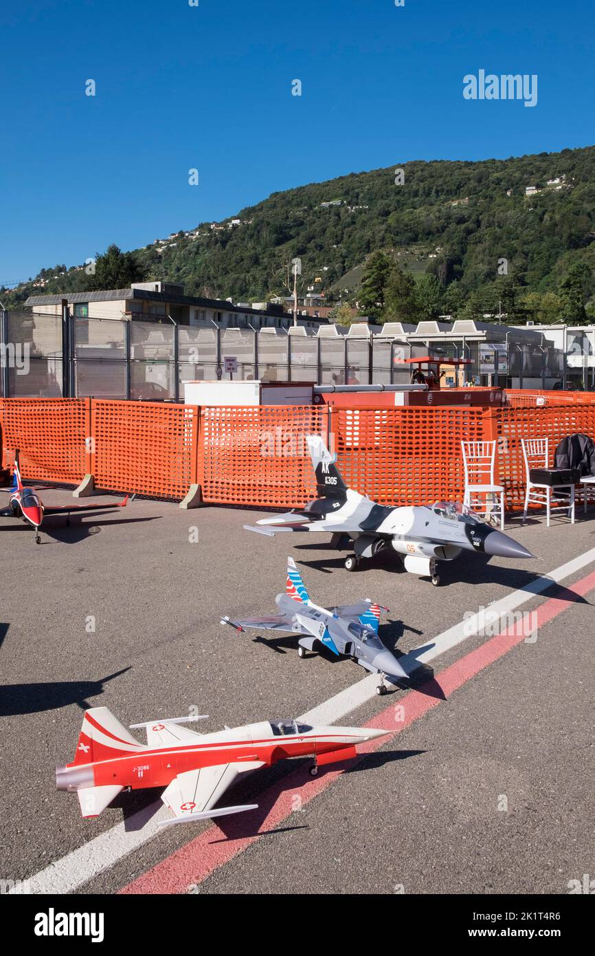 Switzerland, Agno-Lugano Airport, Model aircraft Stock Photo - Alamy