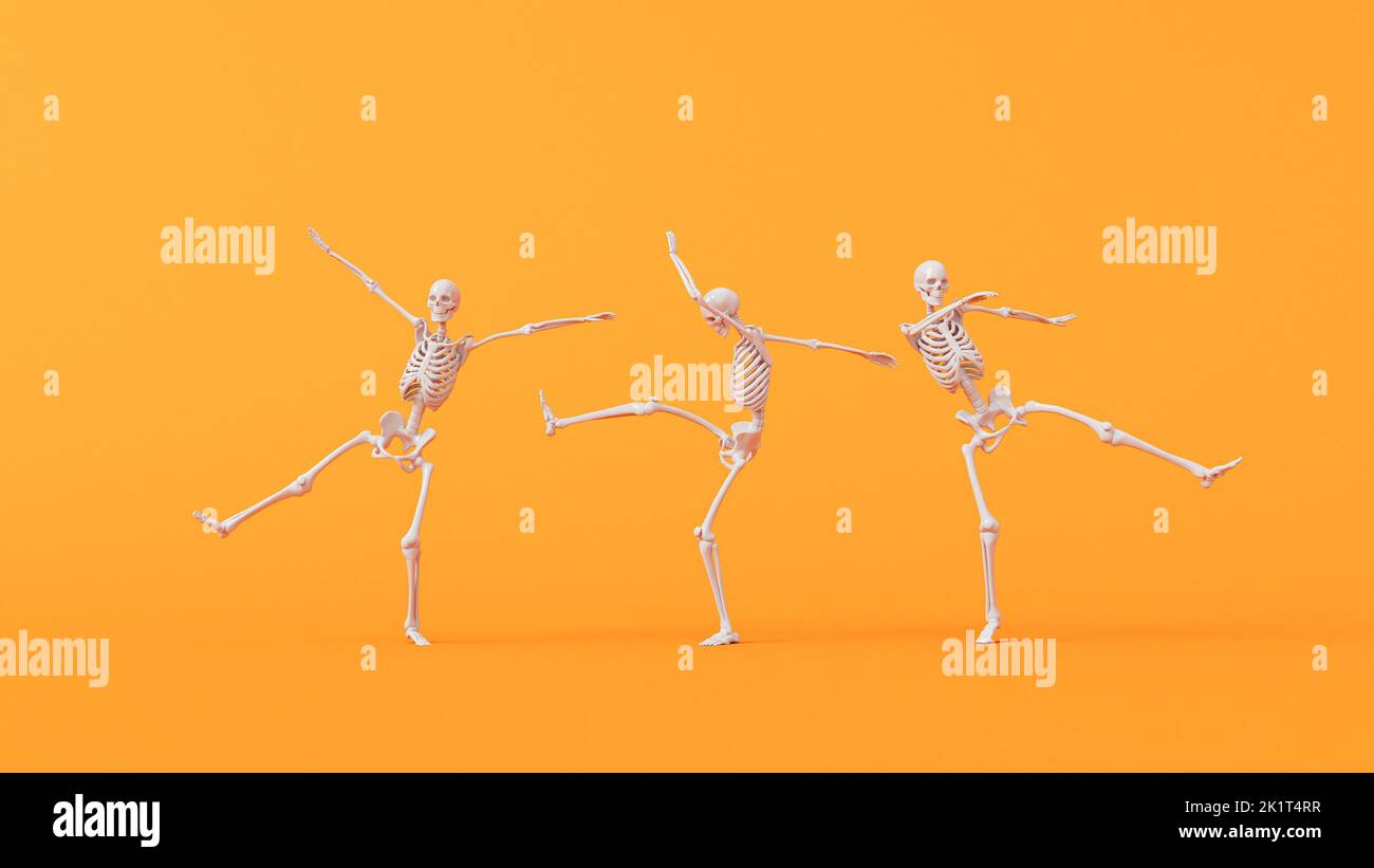 Fun halloween dancing skeleton character. 3D Rendering Stock Photo - Alamy