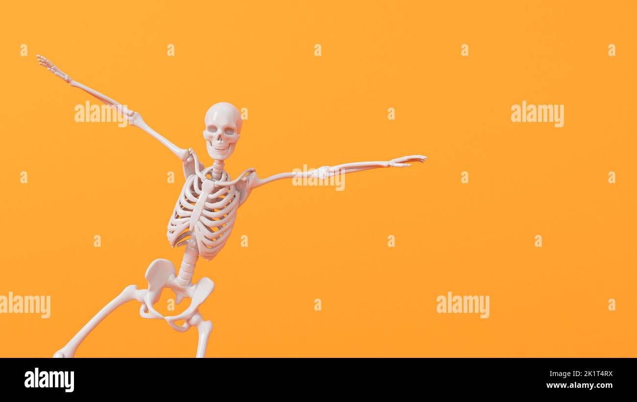 Fun halloween dancing skeleton character. 3D Rendering Stock Photo - Alamy