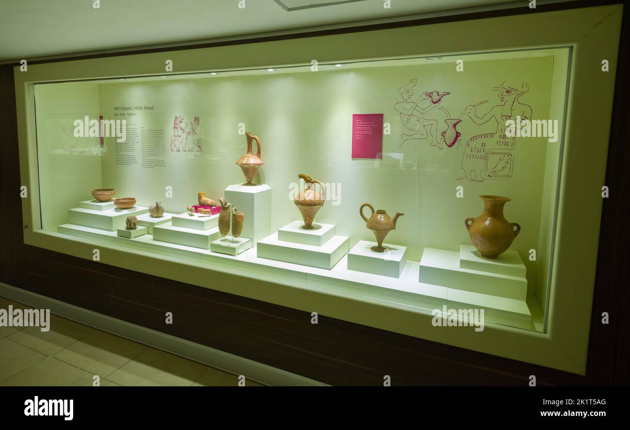 Alaca, Corum, Turkey; June 12, 2021. Alacahoyuk Museum in Corum. Bronze ...