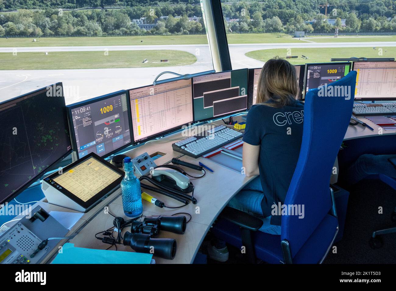 Switzerland, Agno-Lugano Airport, Control tower Stock Photo - Alamy