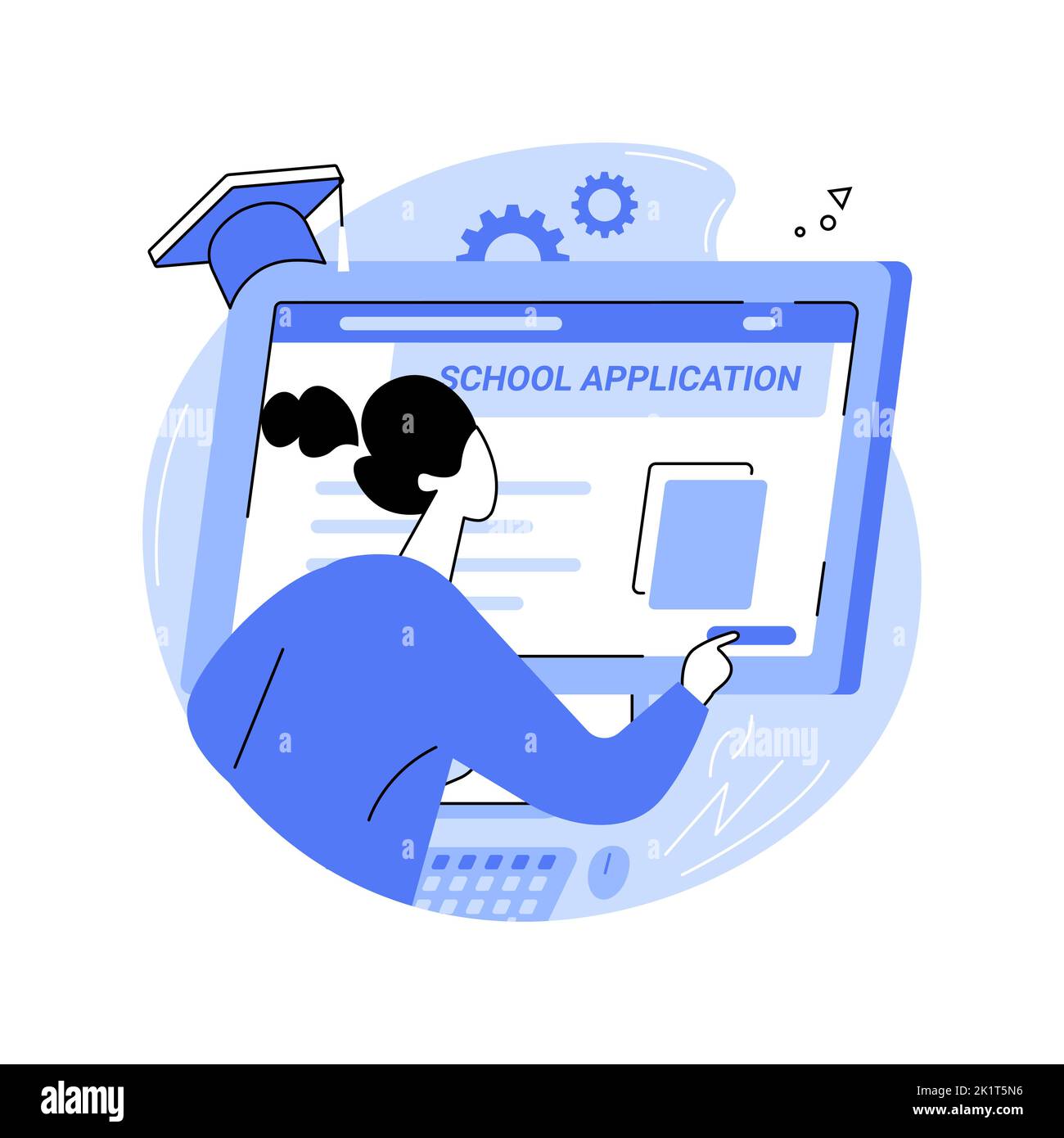 Fill the application form online isolated cartoon vector illustrations ...