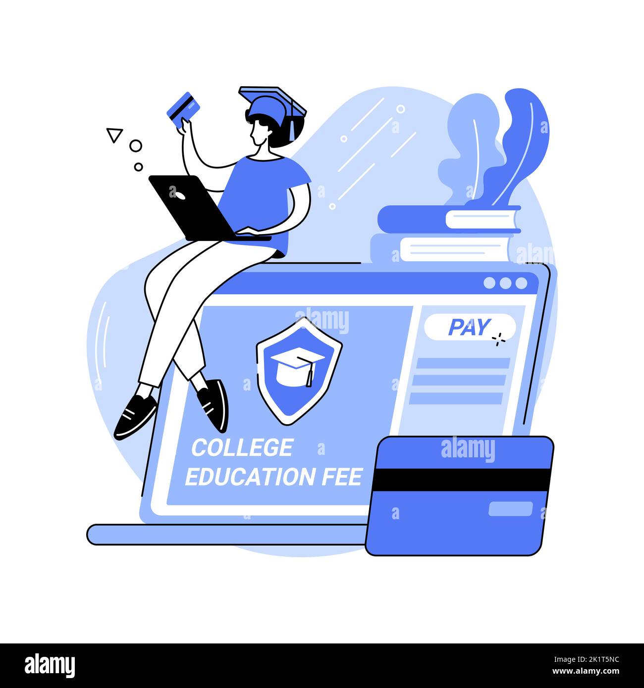 Pay application fee isolated cartoon vector illustrations Stock Vector ...