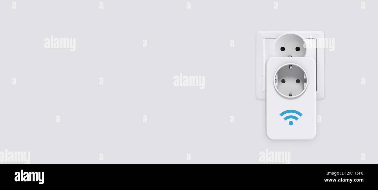 Electrical smart socket, energy efficiency, smart home concept Stock ...