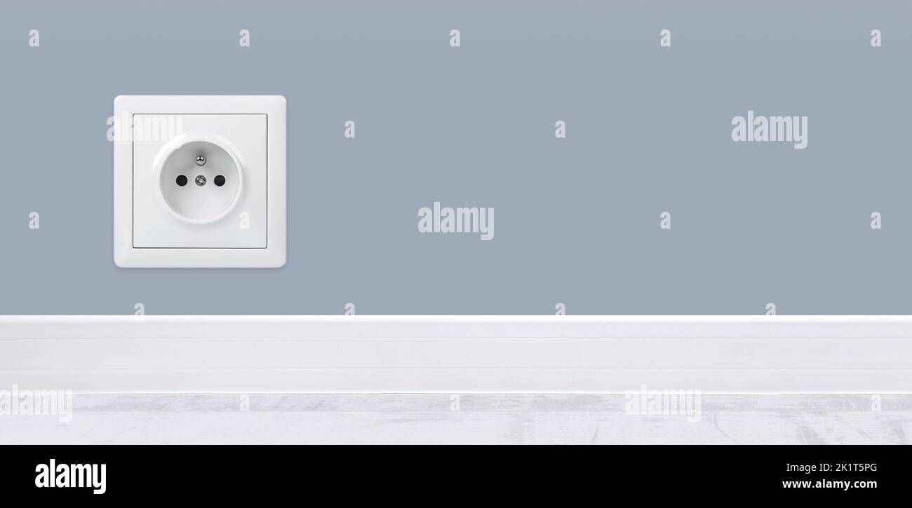 White power outlet isolated in wall. Single socket, no people Stock ...