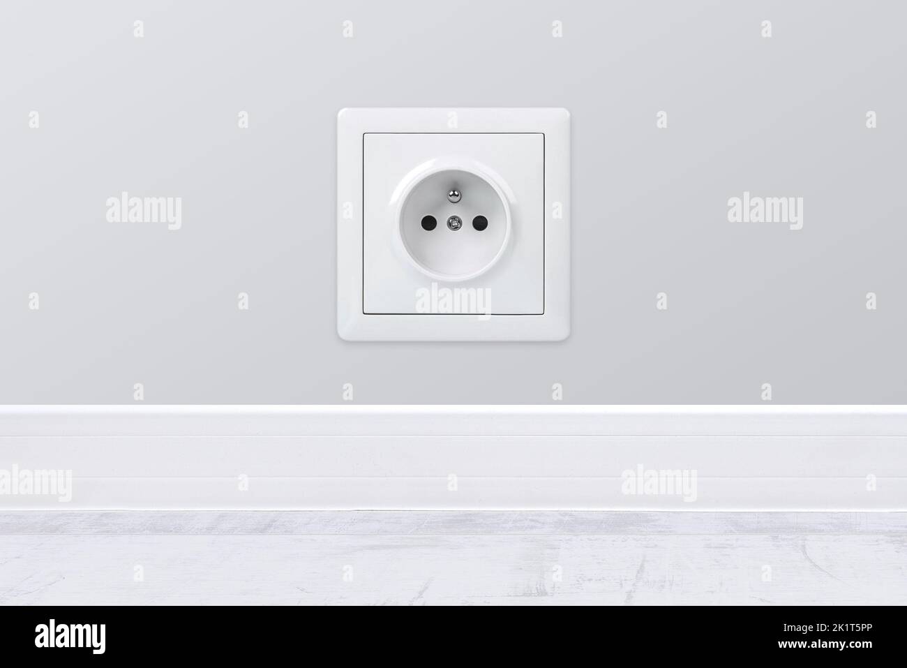 White power outlet isolated in wall. Single socket, no people Stock ...