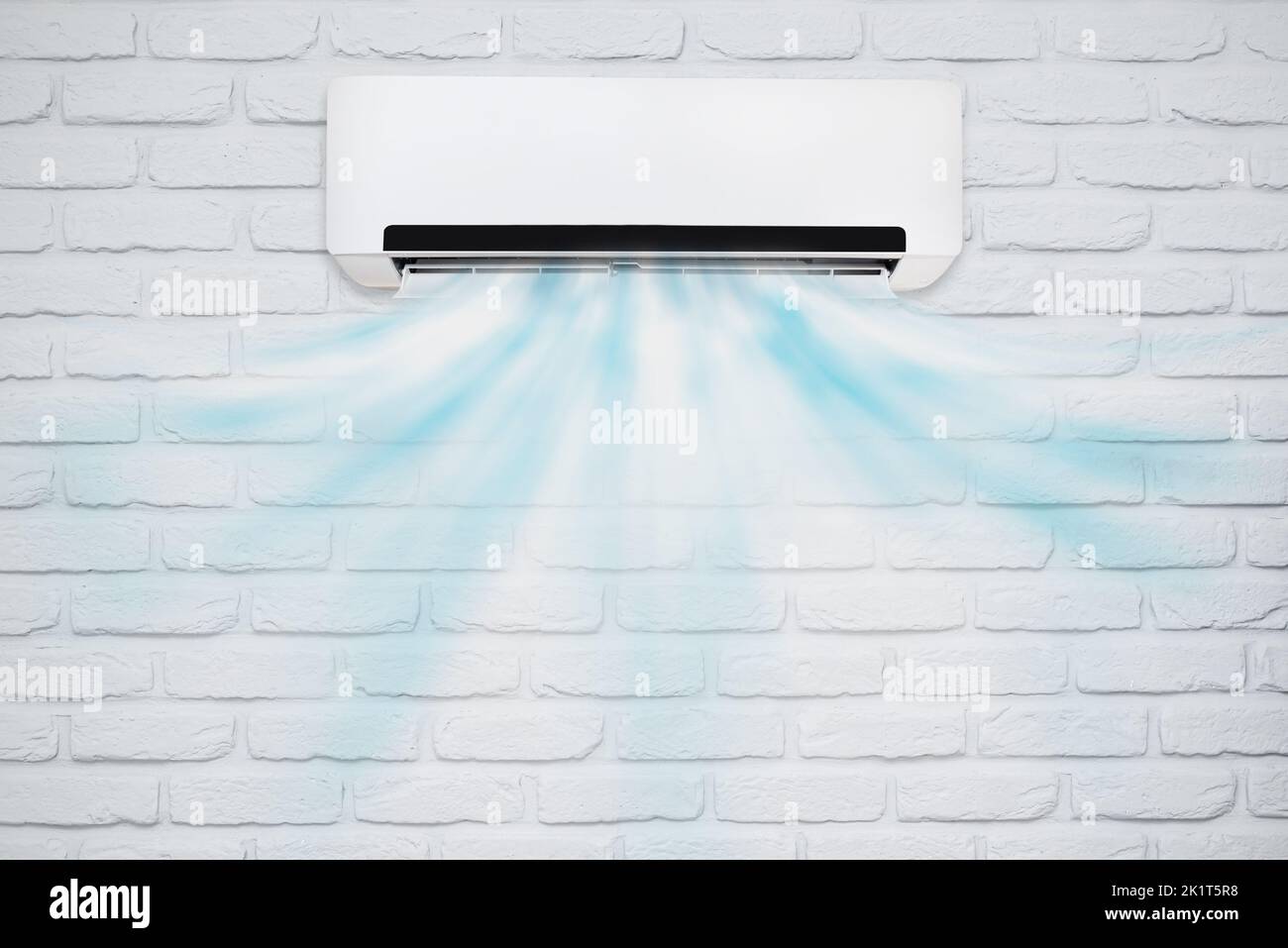 Air conditioning and a stream of fresh cold air. Cooling device in room ...