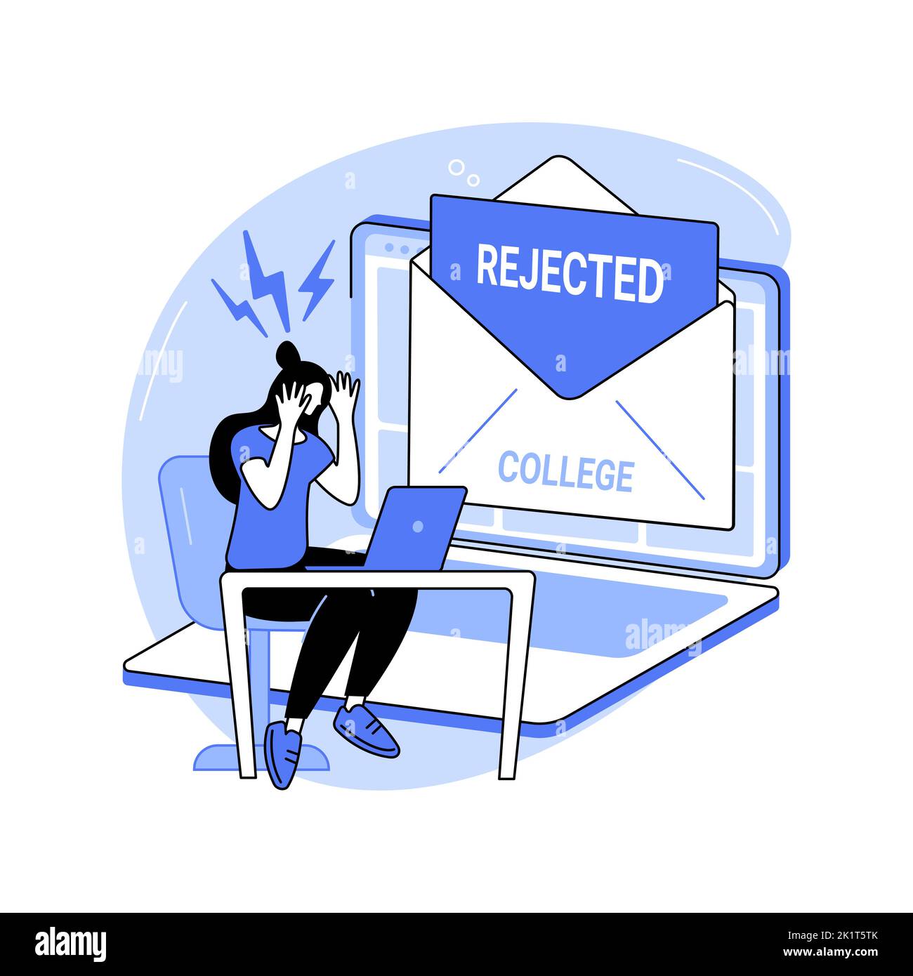 Getting rejection letter isolated cartoon vector illustrations Stock ...