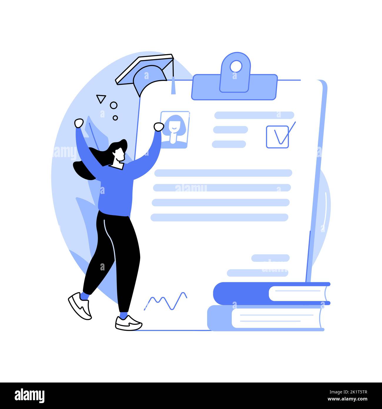 Getting acceptance letter isolated cartoon vector illustrations Stock ...