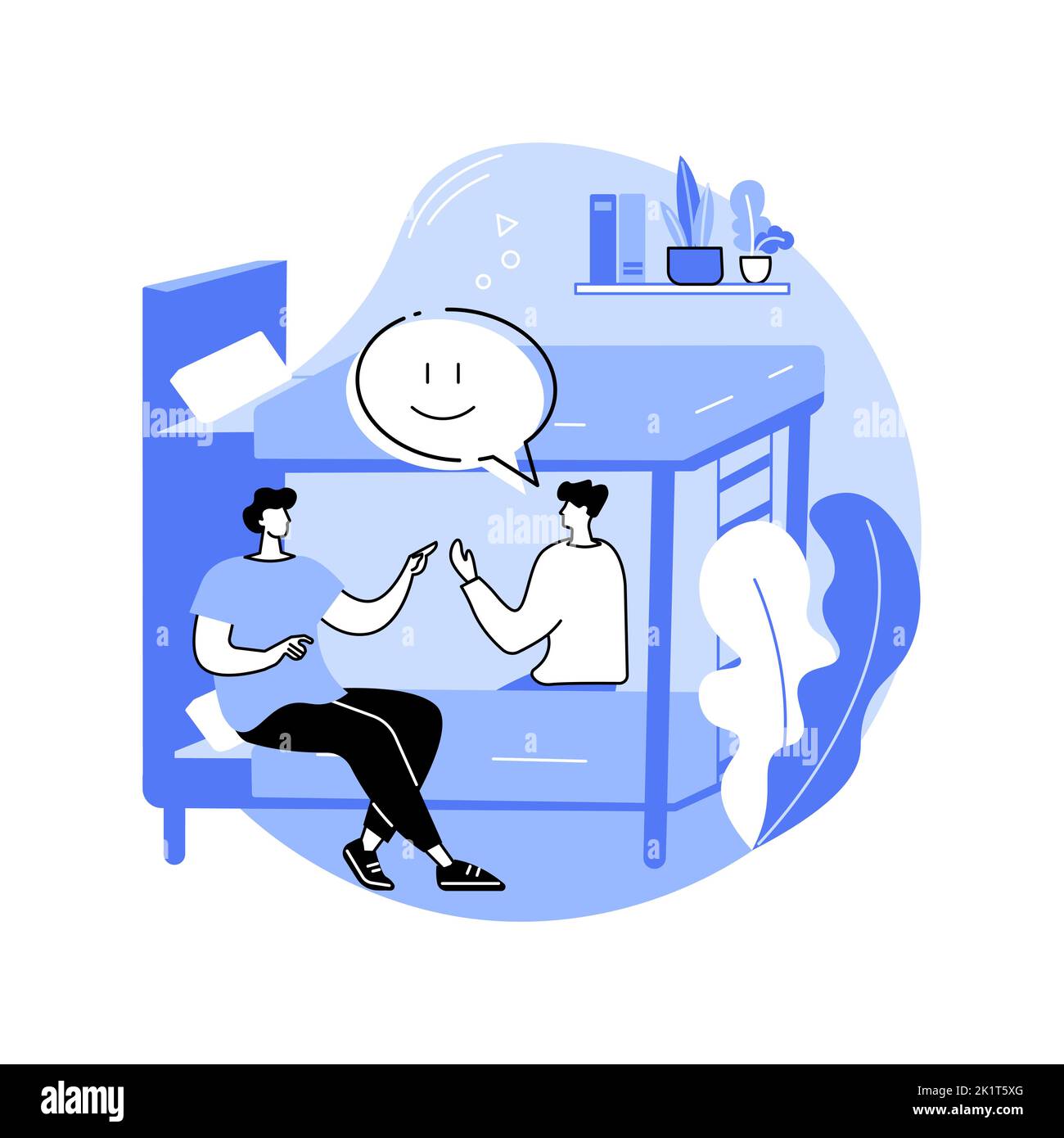 Meeting new roommates isolated cartoon vector illustrations Stock ...