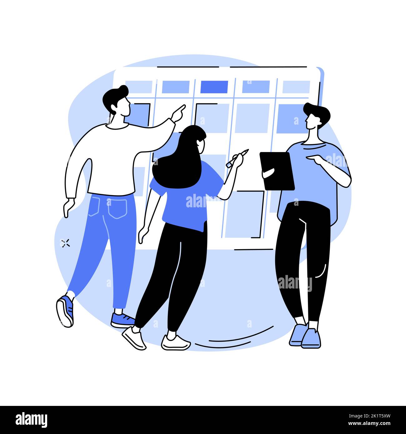 Checking schedule isolated cartoon vector illustrations Stock Vector ...