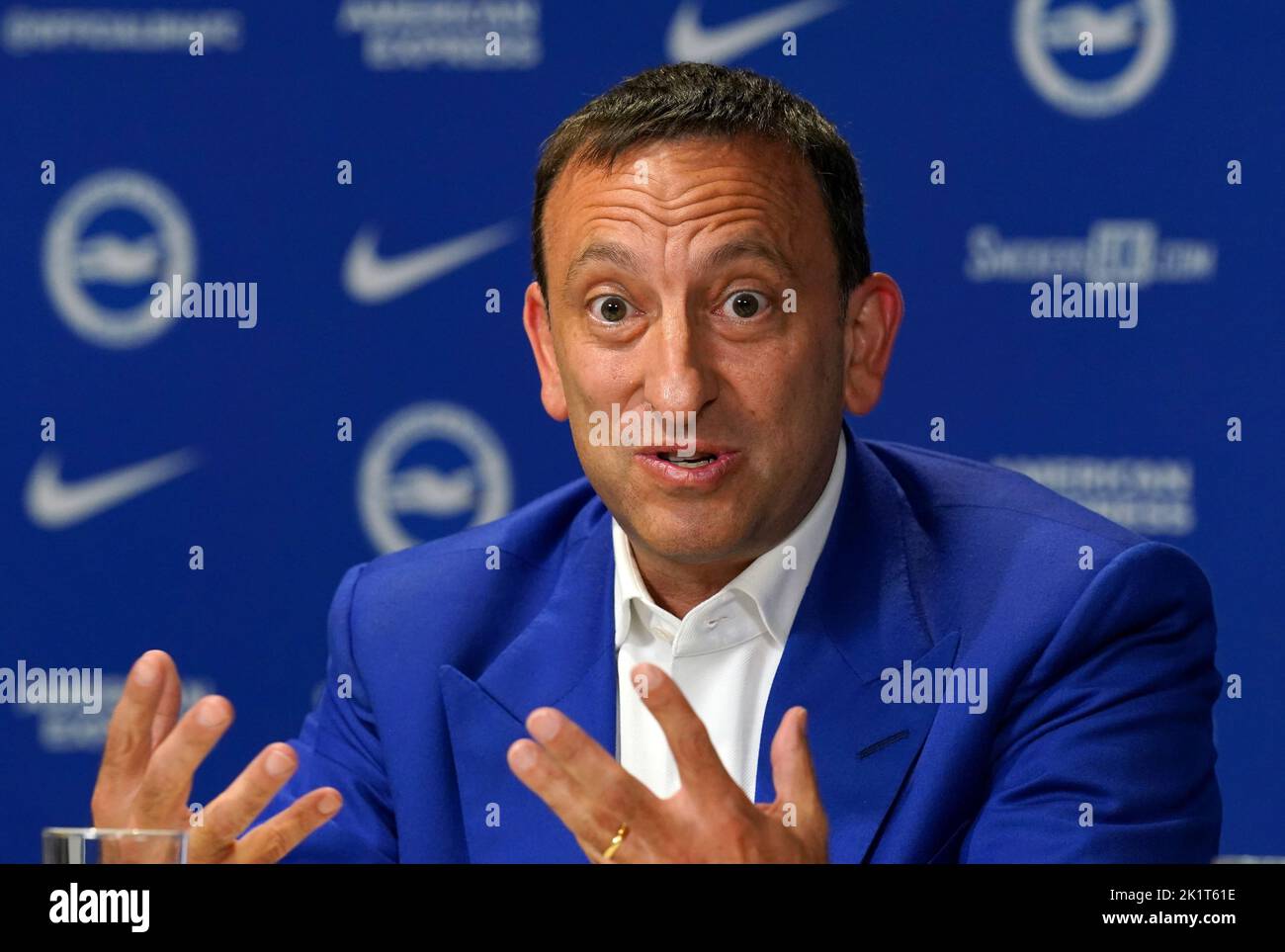 Brighton and Hove Albion owner and chairman Tony Bloom during the press ...