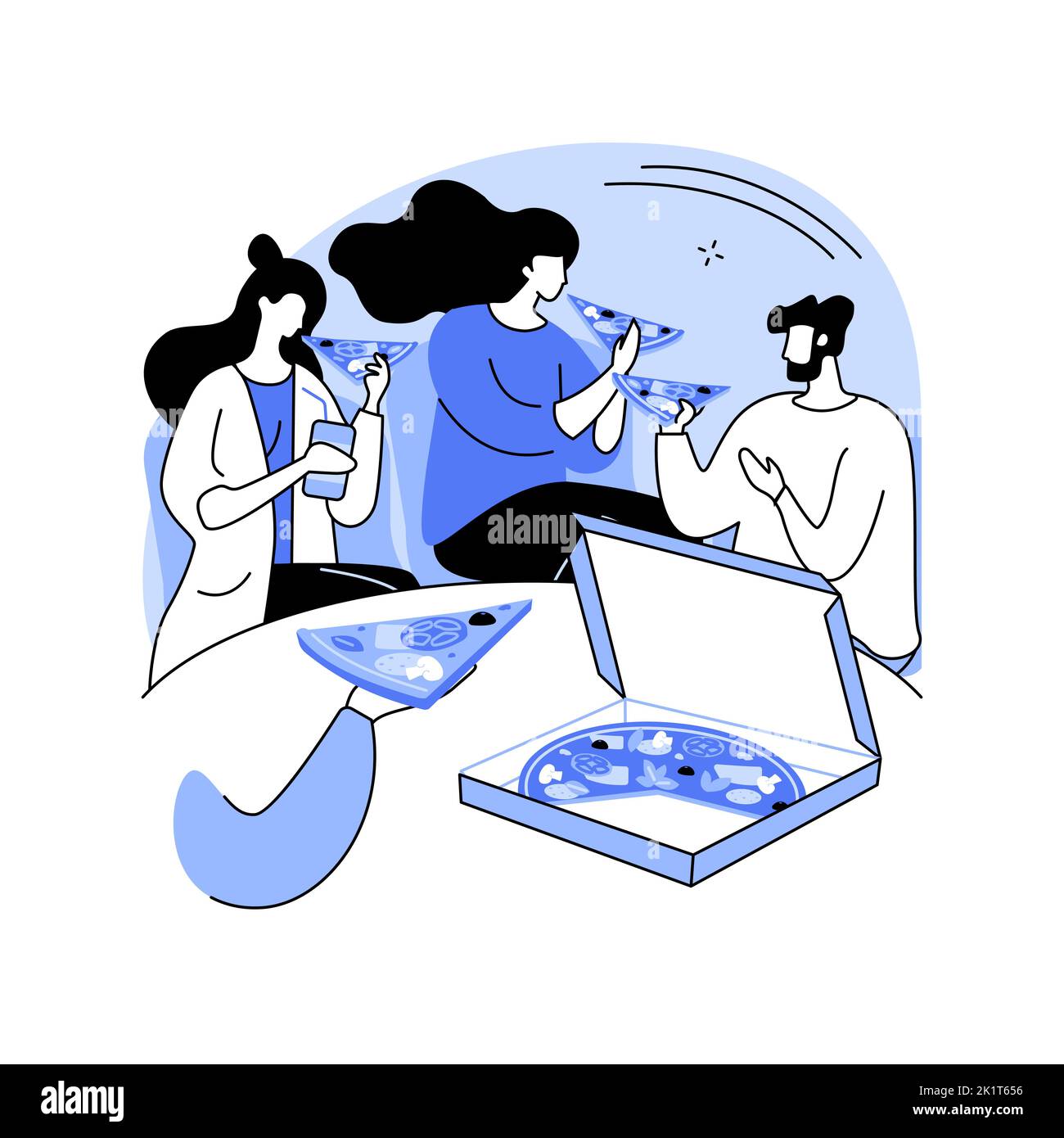 Pizza party isolated cartoon vector illustrations Stock Vector Image ...