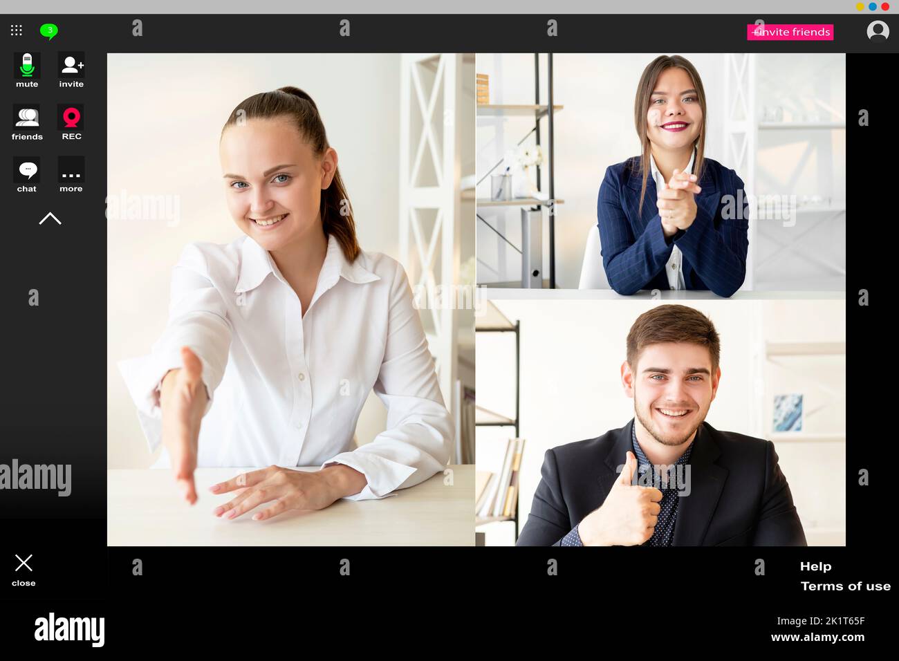 Virtual chat. Online meeting. Business telecommuting. Distance work ...