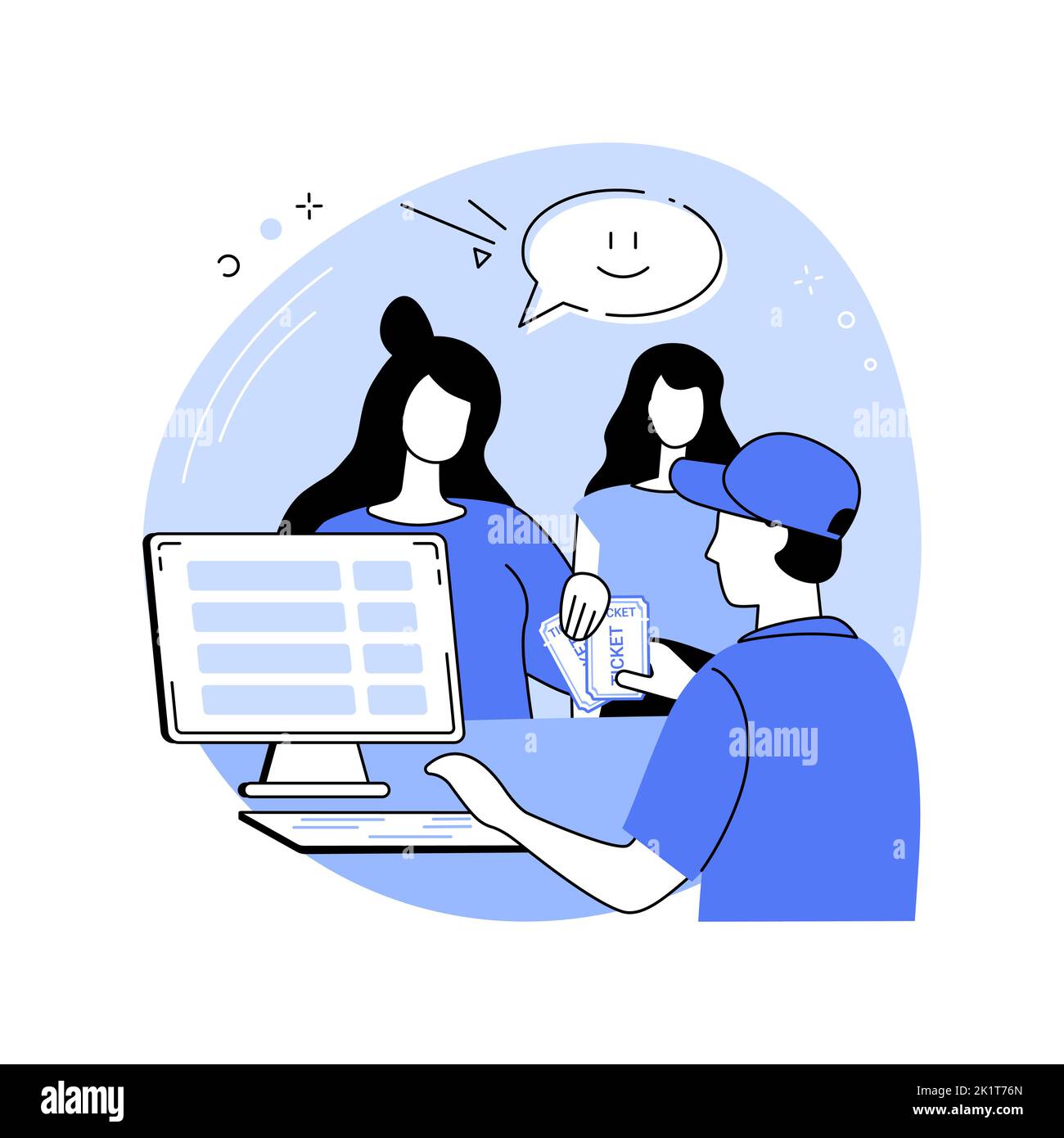 Getting tickets isolated cartoon vector illustrations Stock Vector ...