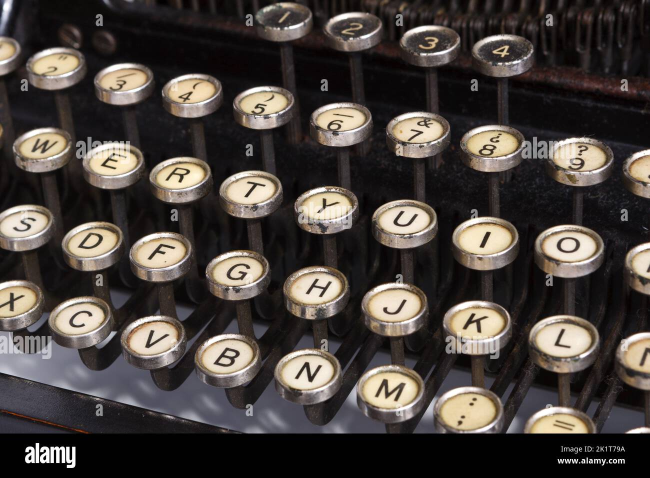 Detail of the keyboard of a typewriter old black Stock Photo - Alamy