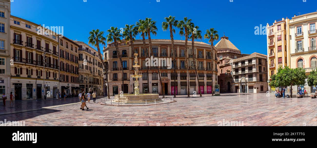 Constitution square in Malaga, Spain on September 4, 2022 Stock Photo ...