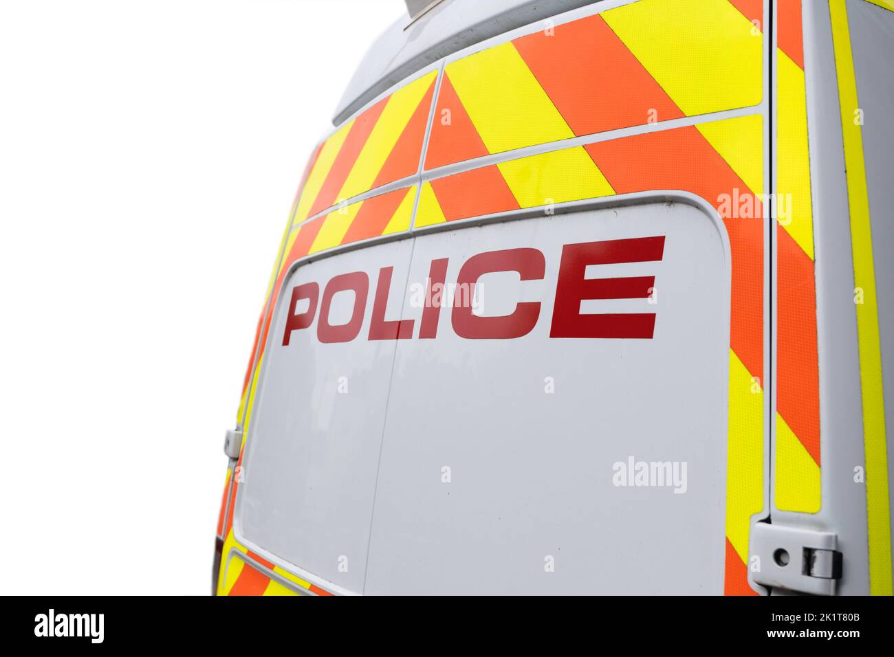 Back of a police bus in a street isolated on white background Stock ...