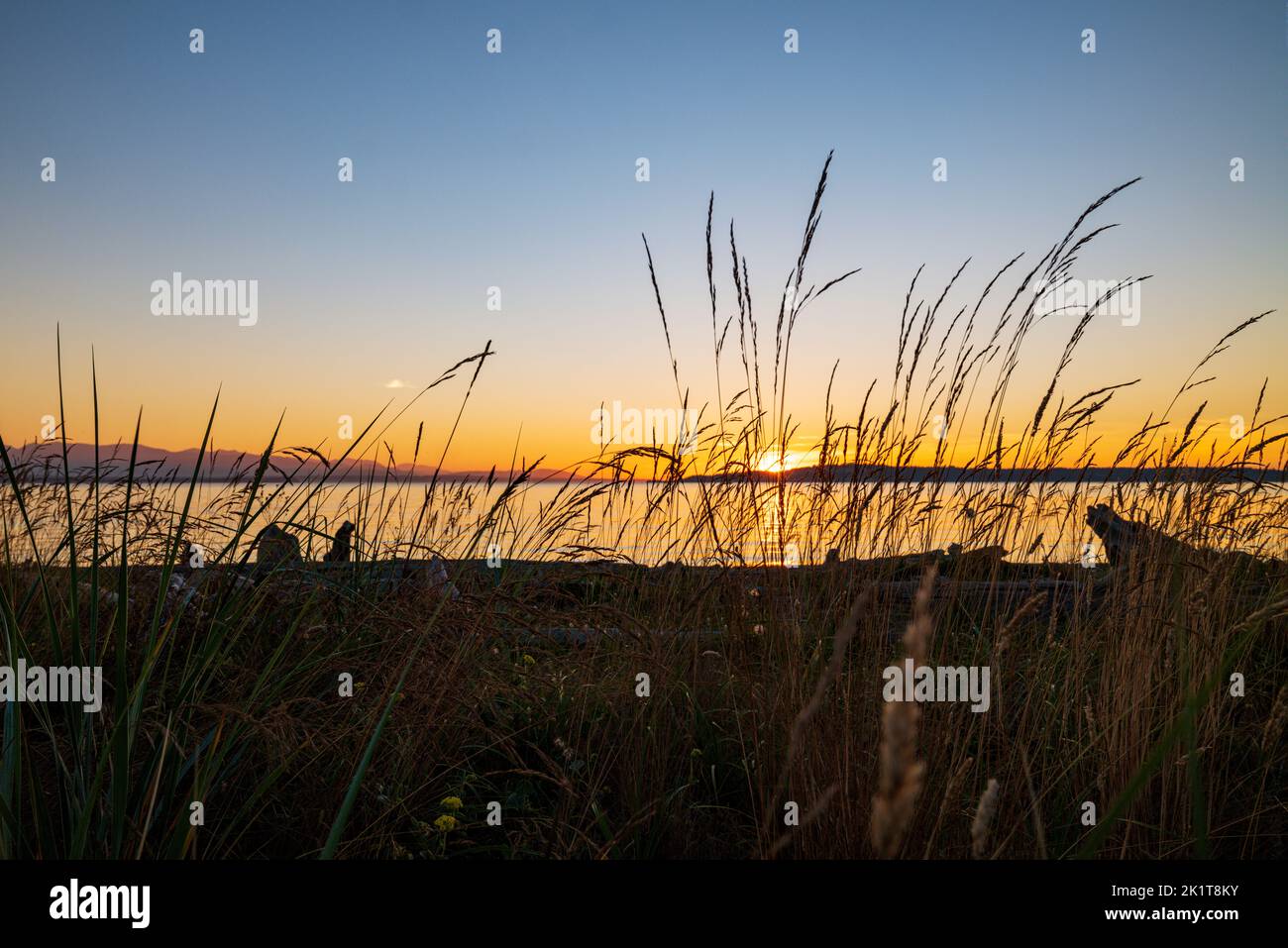 Sunset over Puget Sound; Whidbey Island; Washington; USA Stock Photo ...
