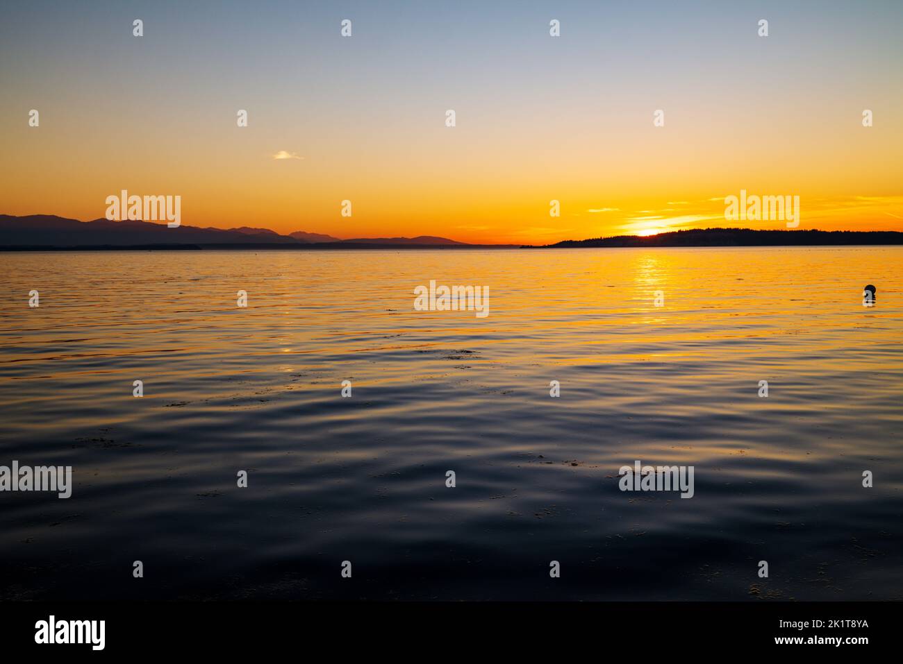 Sunset over Puget Sound; Whidbey Island; Washington; USA Stock Photo ...