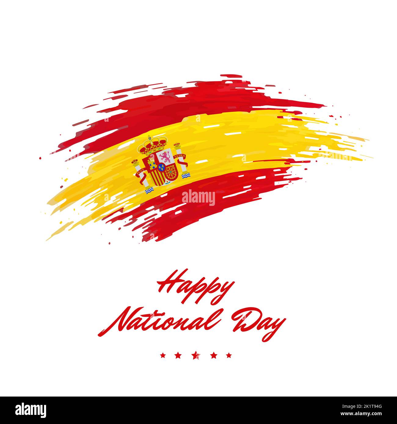 October 12, national day spain, vector template. Spanish flag painted ...