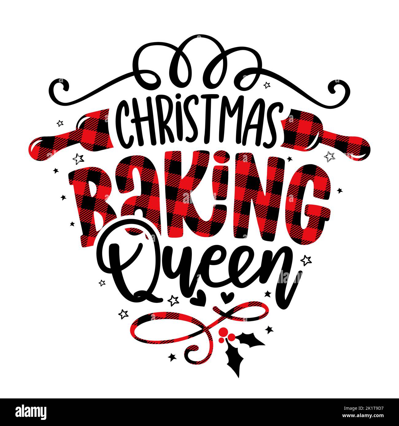 Christmas Baking Queen - lovely Calligraphy phrase for Kitchen towels ...