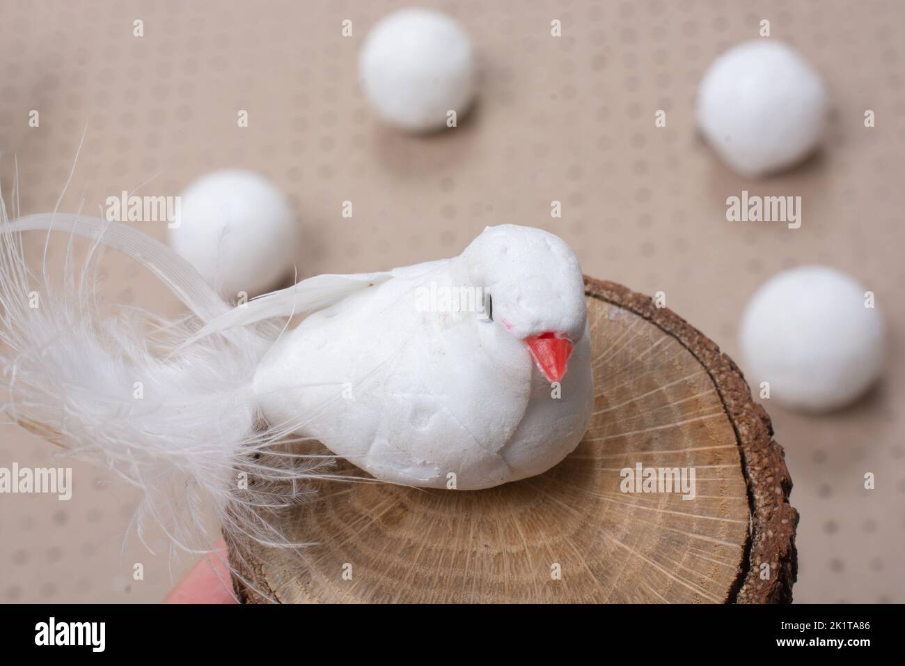 Fake feather bird for decoration on paper Stock Photo - Alamy