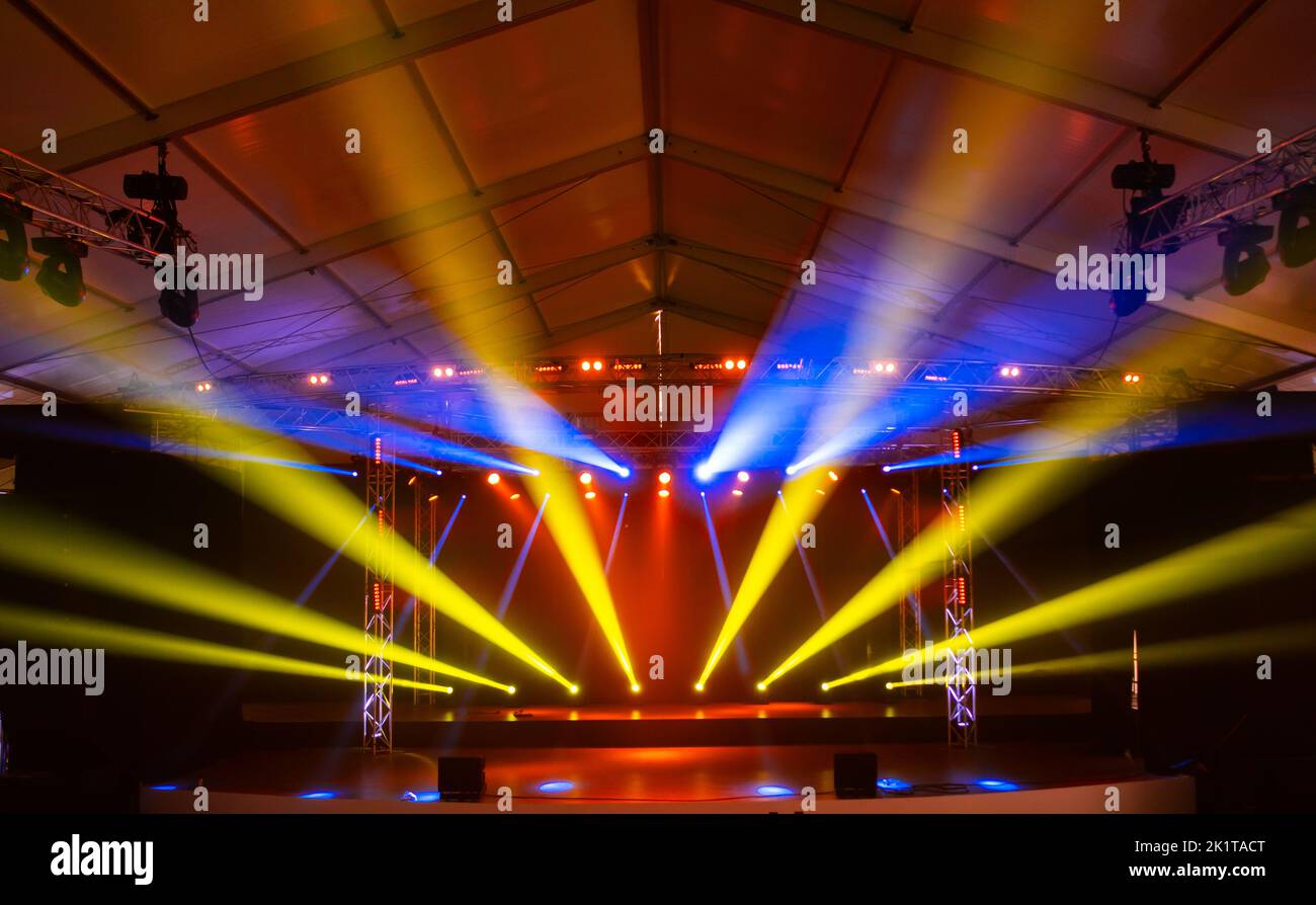 Spotlights and stage in concert hall, wallpaper Stock Photo - Alamy
