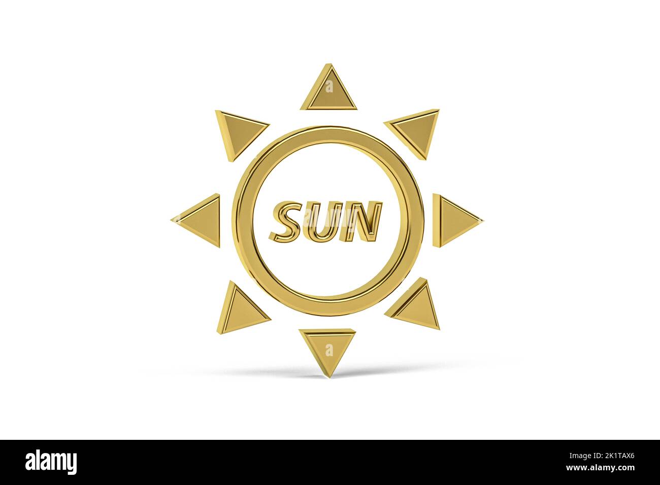 Golden 3d sun icon isolated on white background - 3d render Stock Photo ...