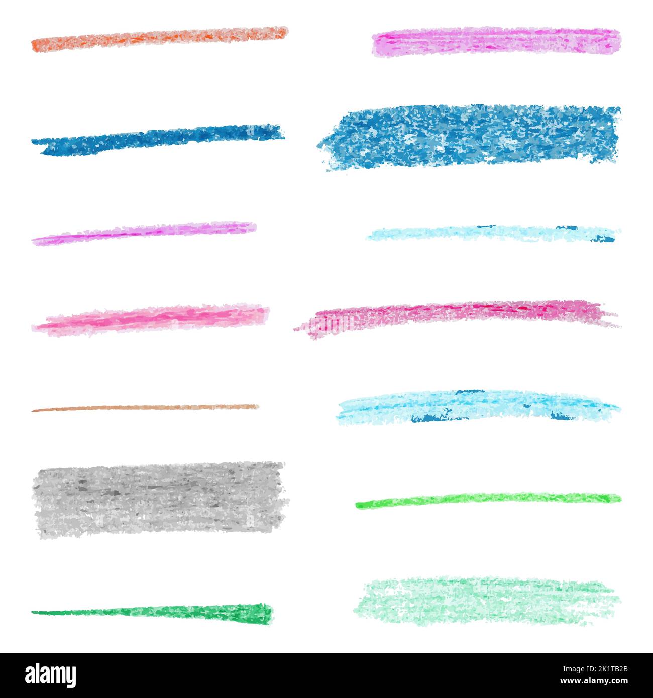 Vector colored brush strokes with chalk, pastel effect. Grunge style ...