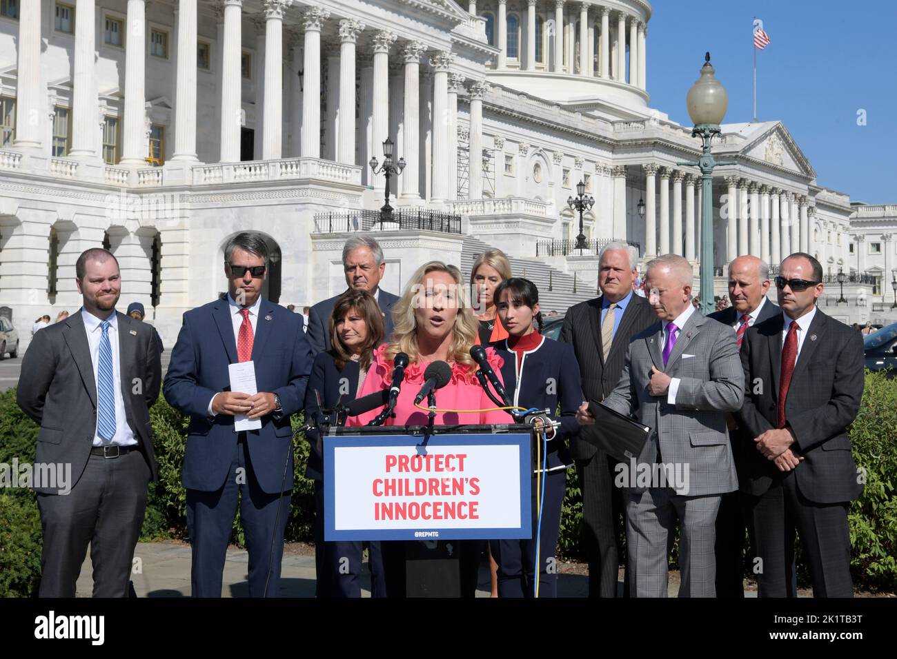 US Congresswoman Marjorie Taylor Greene(R-GA) alongside others GOP ...