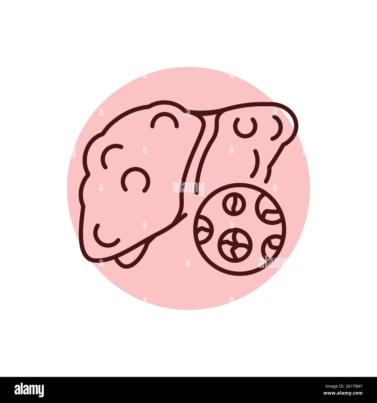 Cirrhosis fibrosis color line icon. Human diseases. Pictogram for web ...