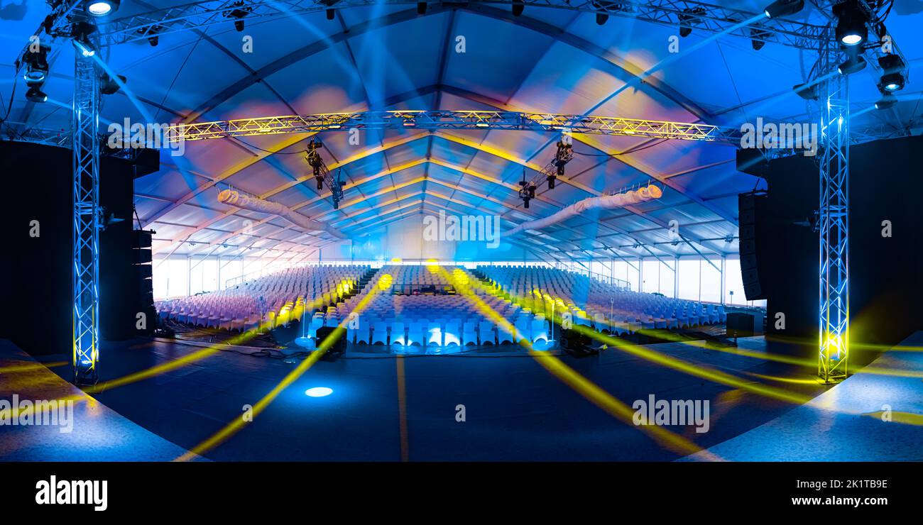 Spotlights and stage in concert hall, wallpaper Stock Photo - Alamy