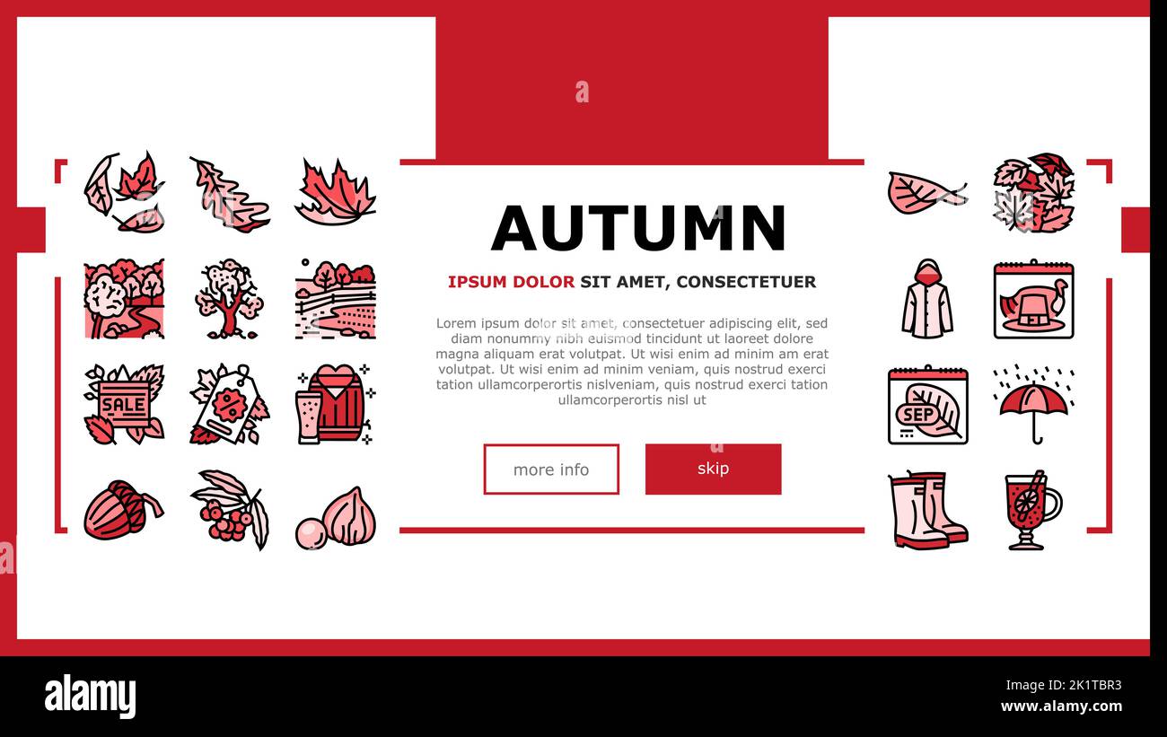 autumn fall leaf nature season landing header vector Stock Vector Image ...