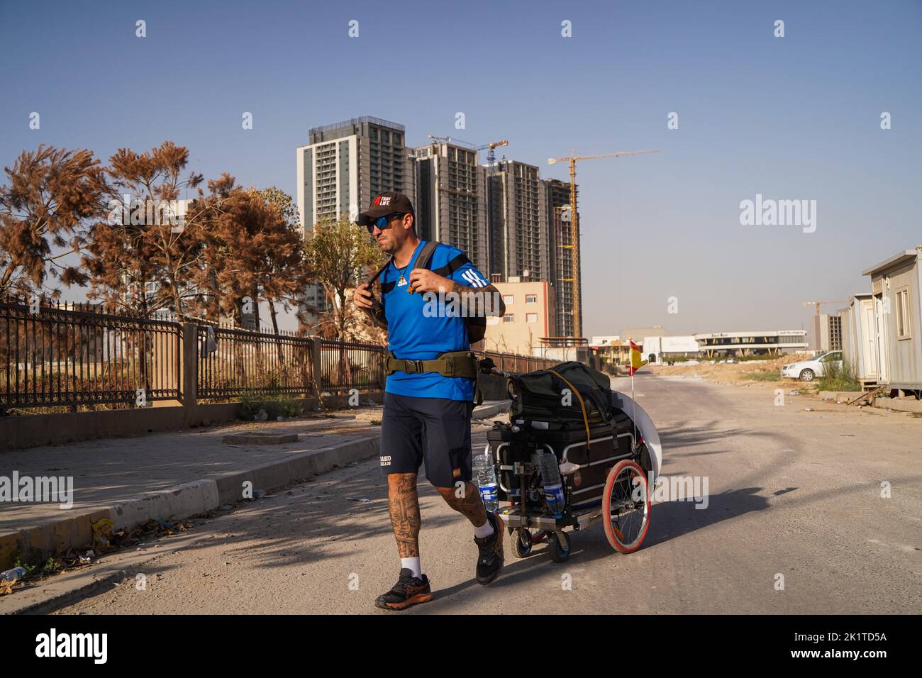 Erbil, Iraq. 18th Sep, 2022. Santiago Sanchez walks in the city of ...