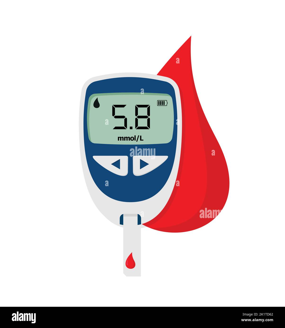Beautiful vector diabetic icon. Glucometer cartoon sign. Blood glucose ...