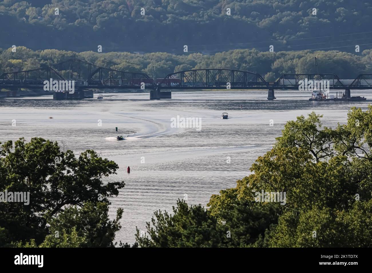 The Railroad Swing Bridge Over the Mississippi River Stock Photo - Alamy