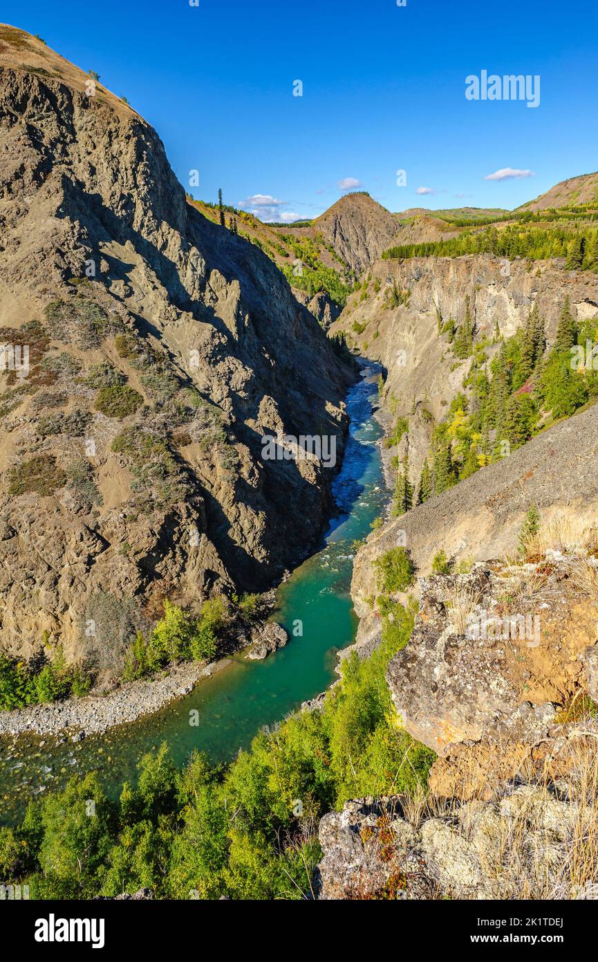 The Tahltan River flows through a narrow canyon just above its confluence with the Stikine River ...
