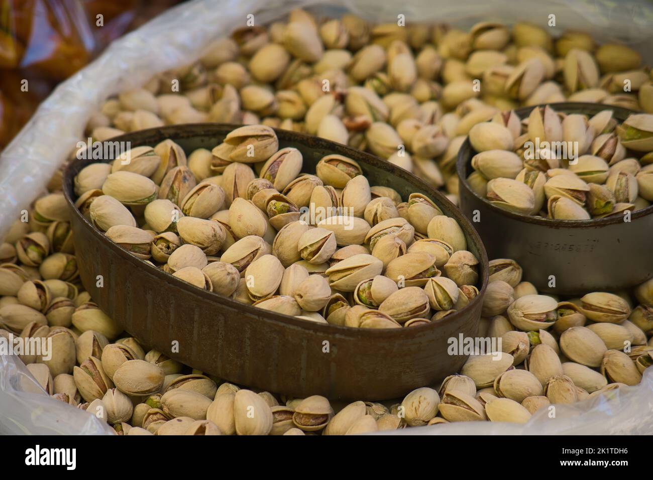 Pile of pistachios in shell in mexico Stock Photo - Alamy