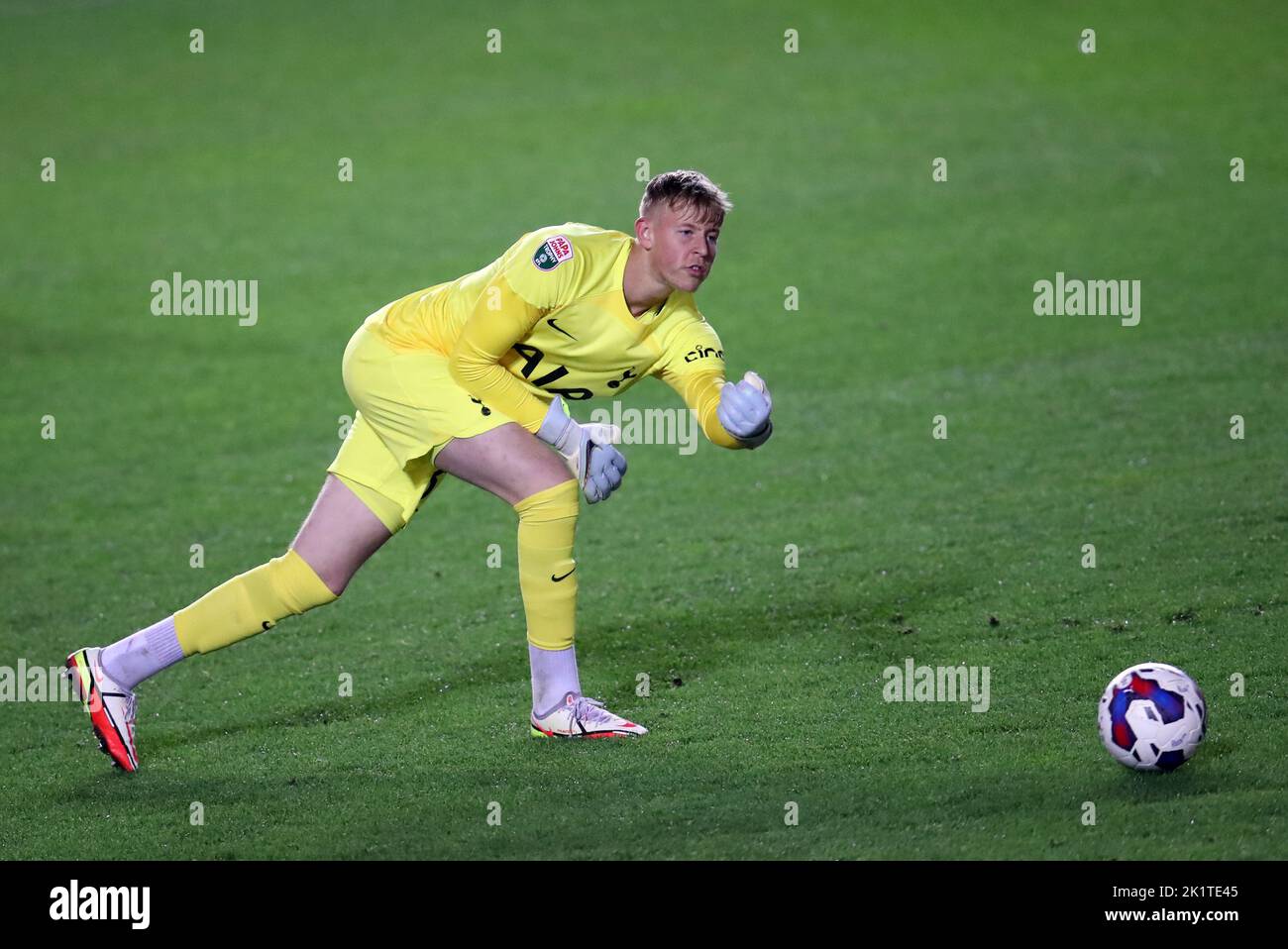 Tottenham Hotspur goalkeeper Adam Hayton during the Papa John's Trophy ...