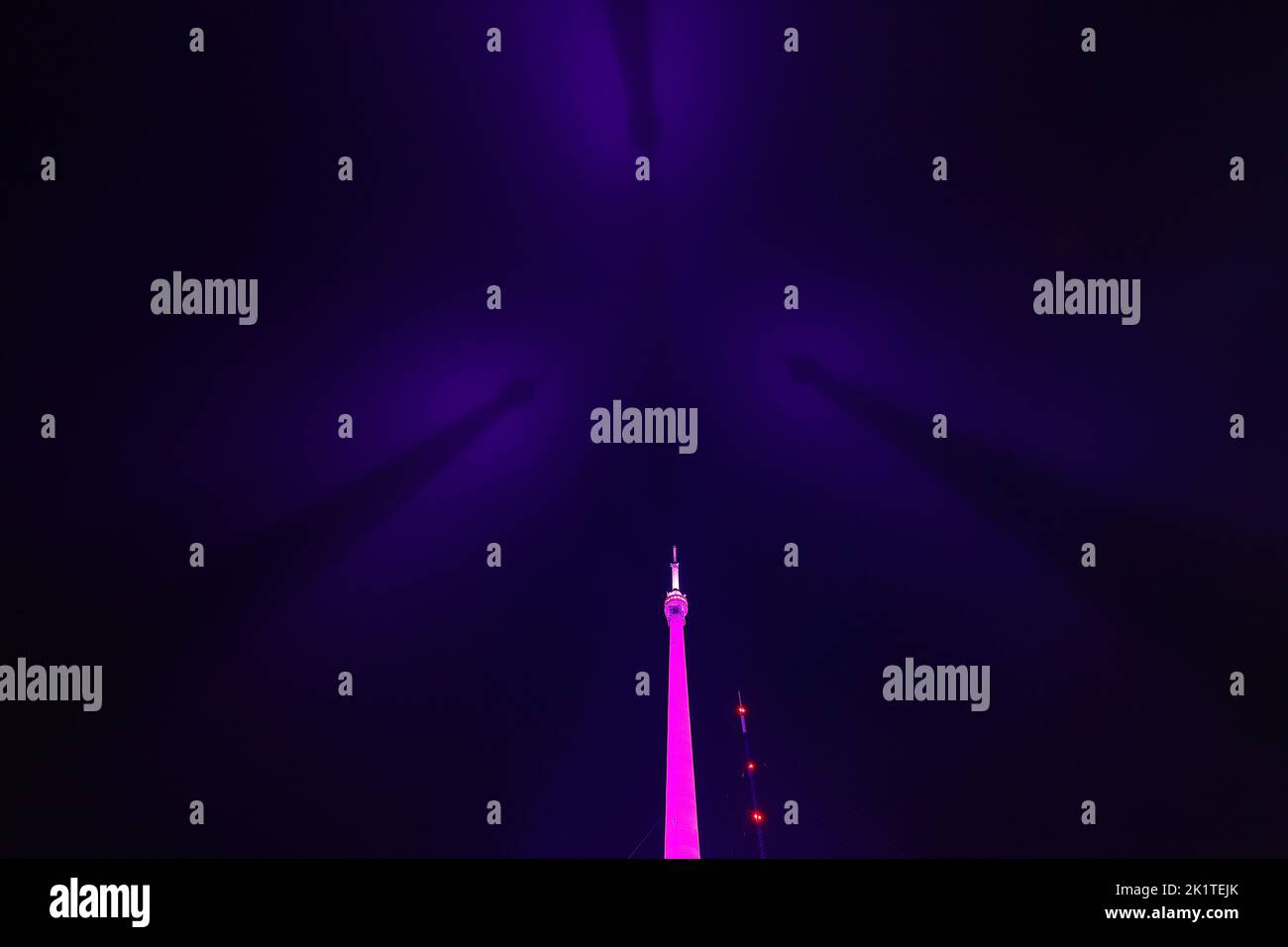 The UK's tallest free standing structure Arqiva Tower, was lit up in ...