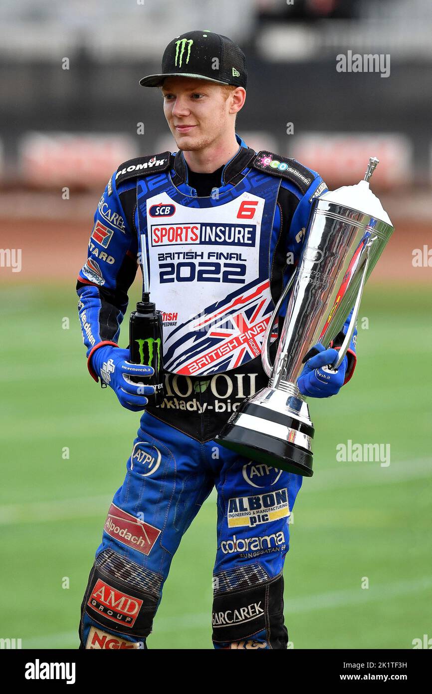 British Champion Dan Bewley celebrates in style after the final of the ...