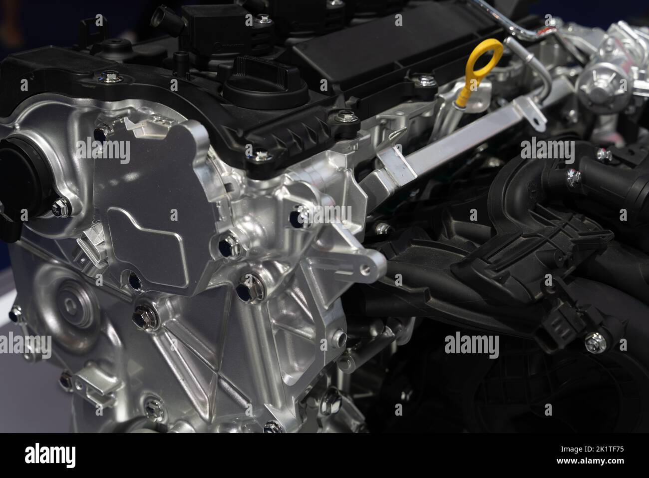 A close up of modern automobile vehicle engine and spare parts Stock ...