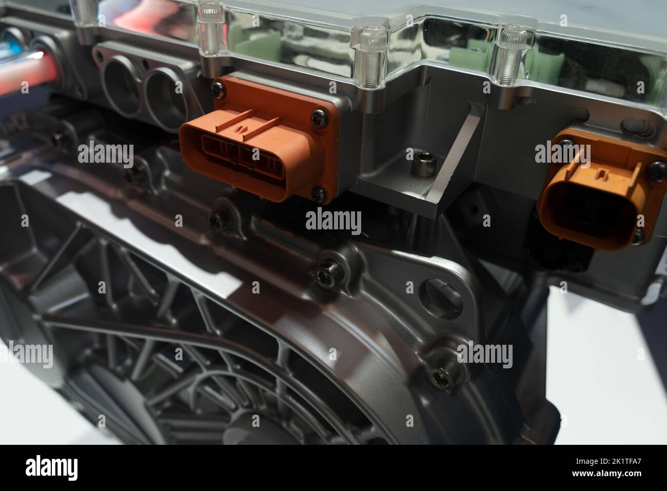 A close up of modern automobile vehicle engine and spare parts Stock ...