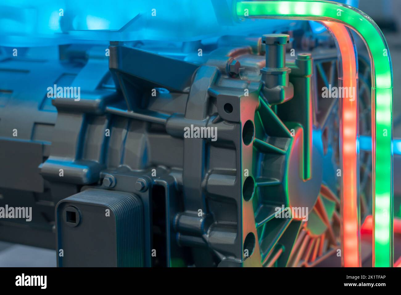 A close up of modern automobile vehicle engine and spare parts Stock ...