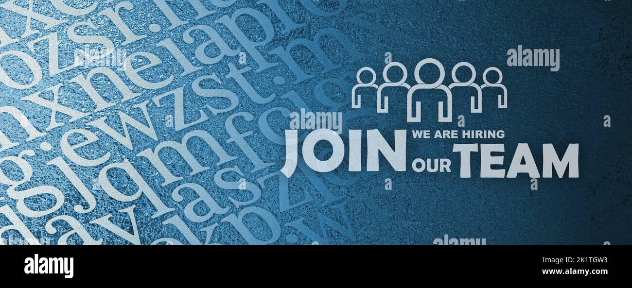 join our team sign on white background Stock Photo - Alamy