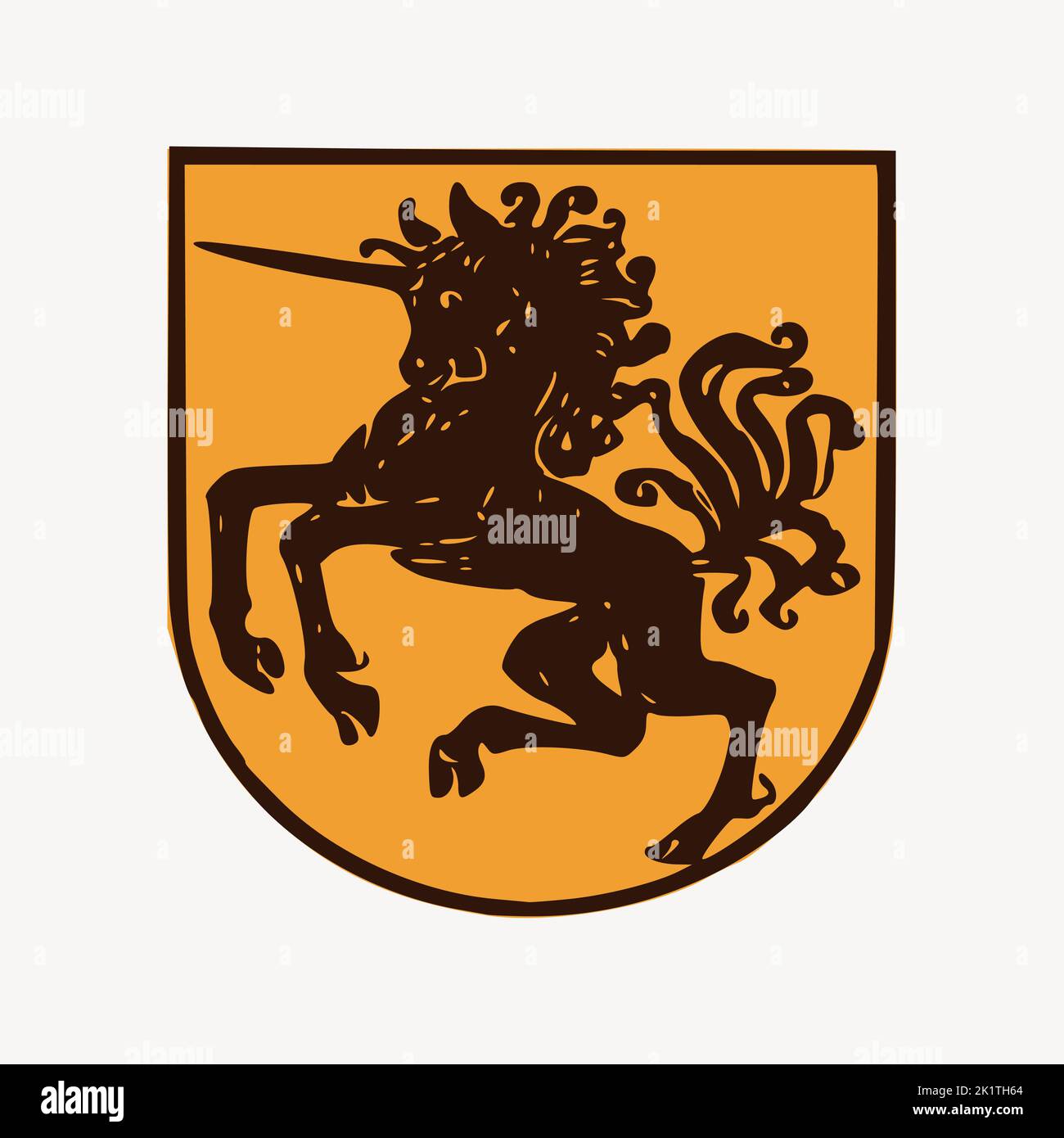 Unicorn shield collage element illustration vector Stock Vector Image ...