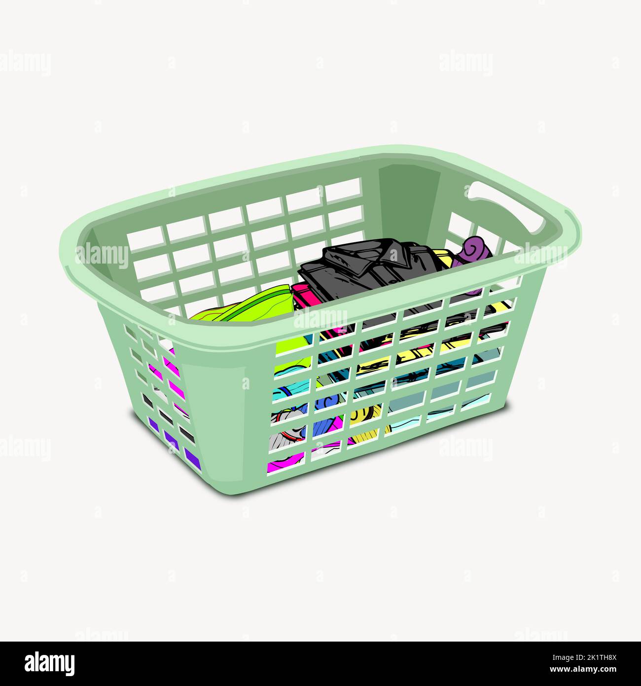 Clothes basket collage element illustration vector Stock Vector Image ...