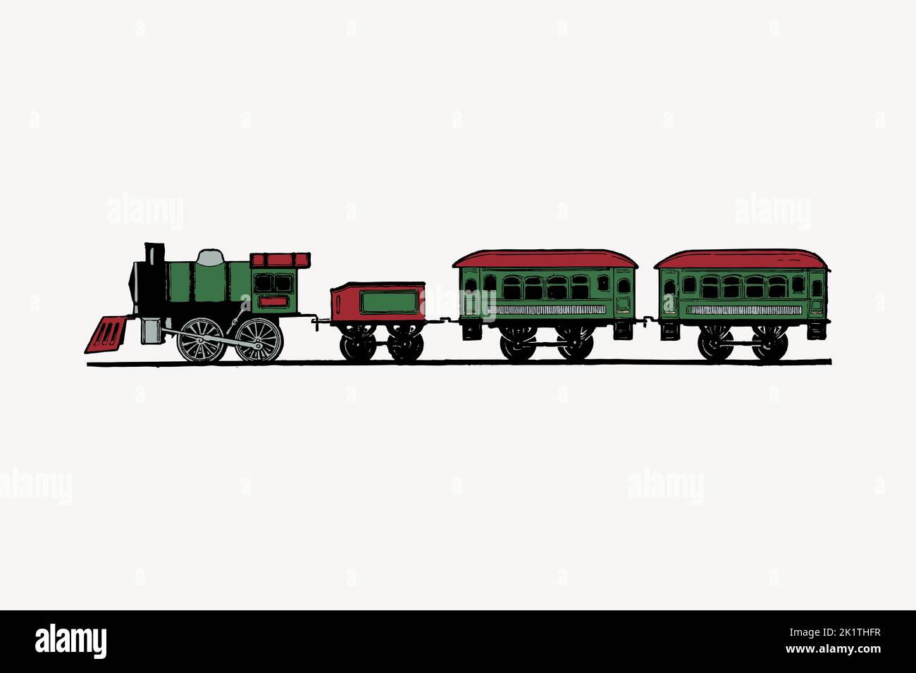 Vintage train collage element illustration vector Stock Vector Image ...