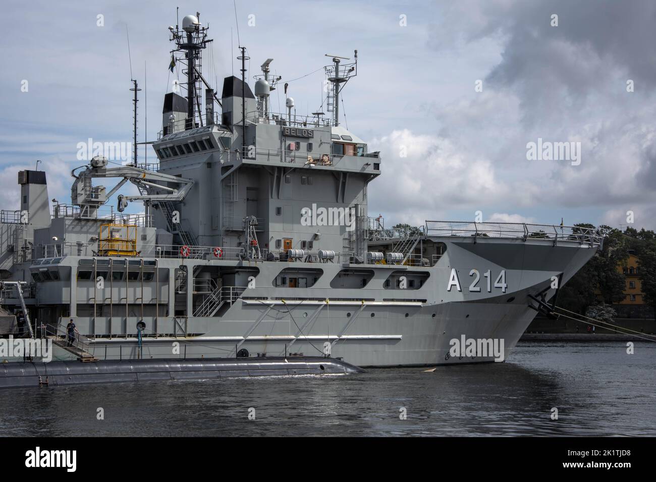 Swedish Submarine rescue ship HMS Belos A214 Stock Photo - Alamy